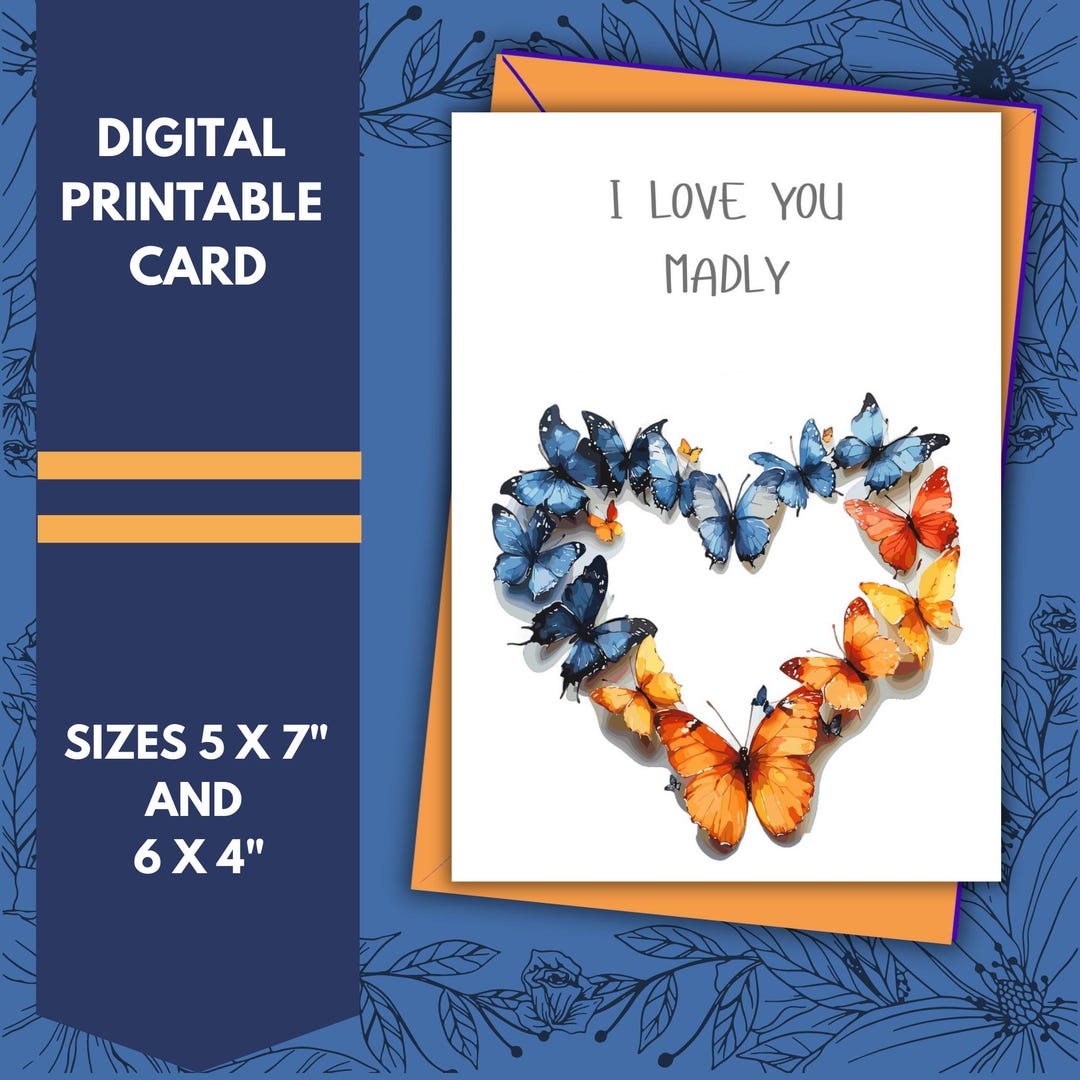 Printable Love You Card - Digital Card - Instant Download - Love You ...