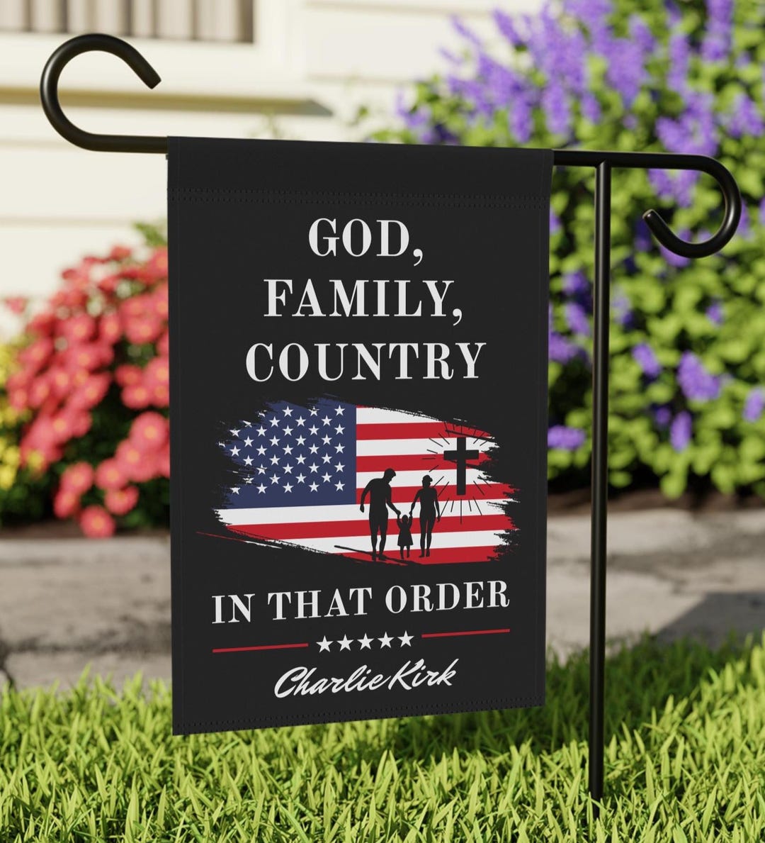Bandera de la Familia Divina, Letrero conmemorativo para jardín con ...