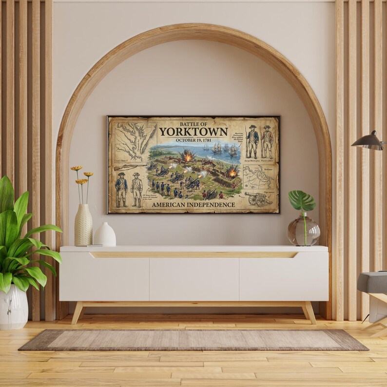 Battle of Yorktown Map 1781, American Independence Wall Art - Etsy