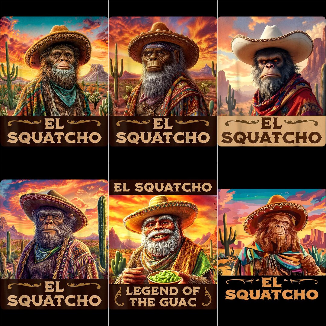 El Squatcho PNG - Digital File Western Bigfoot, Poncho,sasquatch ...