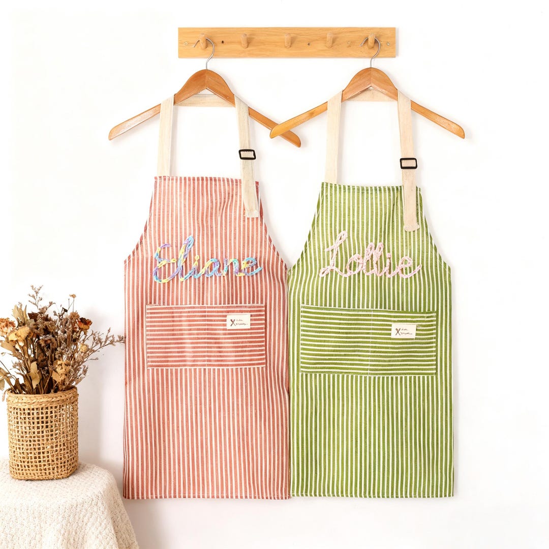 Personalized Hand-embroidered Kitchen Apron With Name,custom Cooking ...