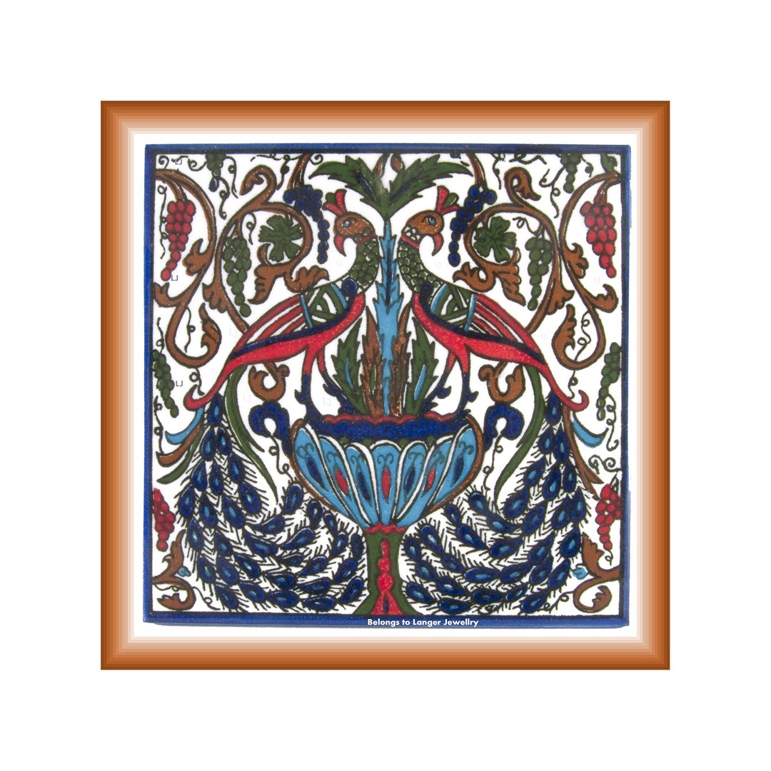 Armenian Ceramic Bird Image Handmade Hand Painted Tile Hanged on Wall ...