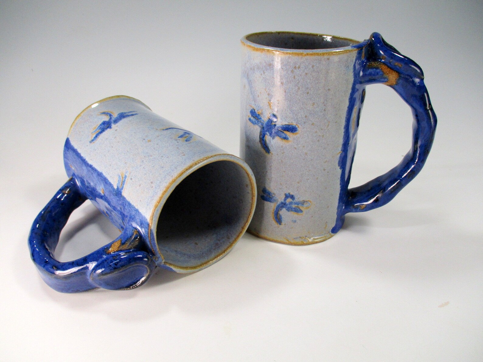 Ceramic Large Coffee Mugs Set of 2 With Thumb Rest Handle - Etsy