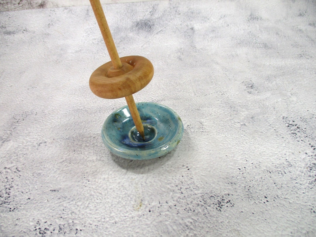 Ceramic Spinning Bowl, Pottery Supported Spindle Dish, Large Stoneware ...