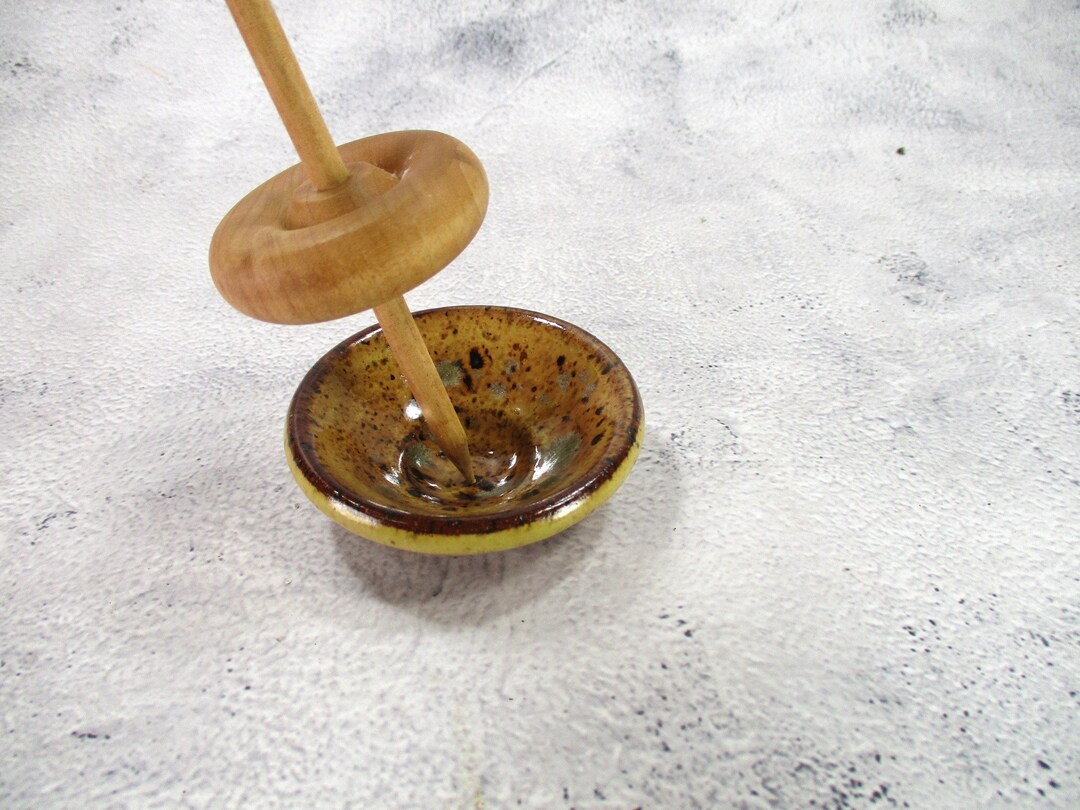 Ceramic Spinning Bowl, Pottery Spindle Support Lap Dish, Stoneware ...