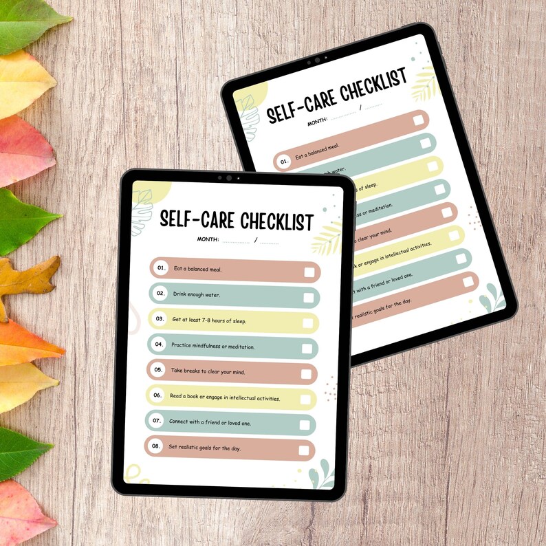 Self-care Checklist Printable | Daily Wellness Tracker | Mental Health ...