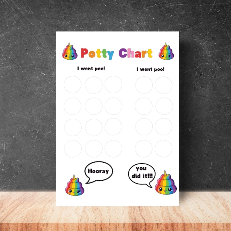 Potty Training Chart Printable | Fun Rainbow Pee & Poo Tracker ...