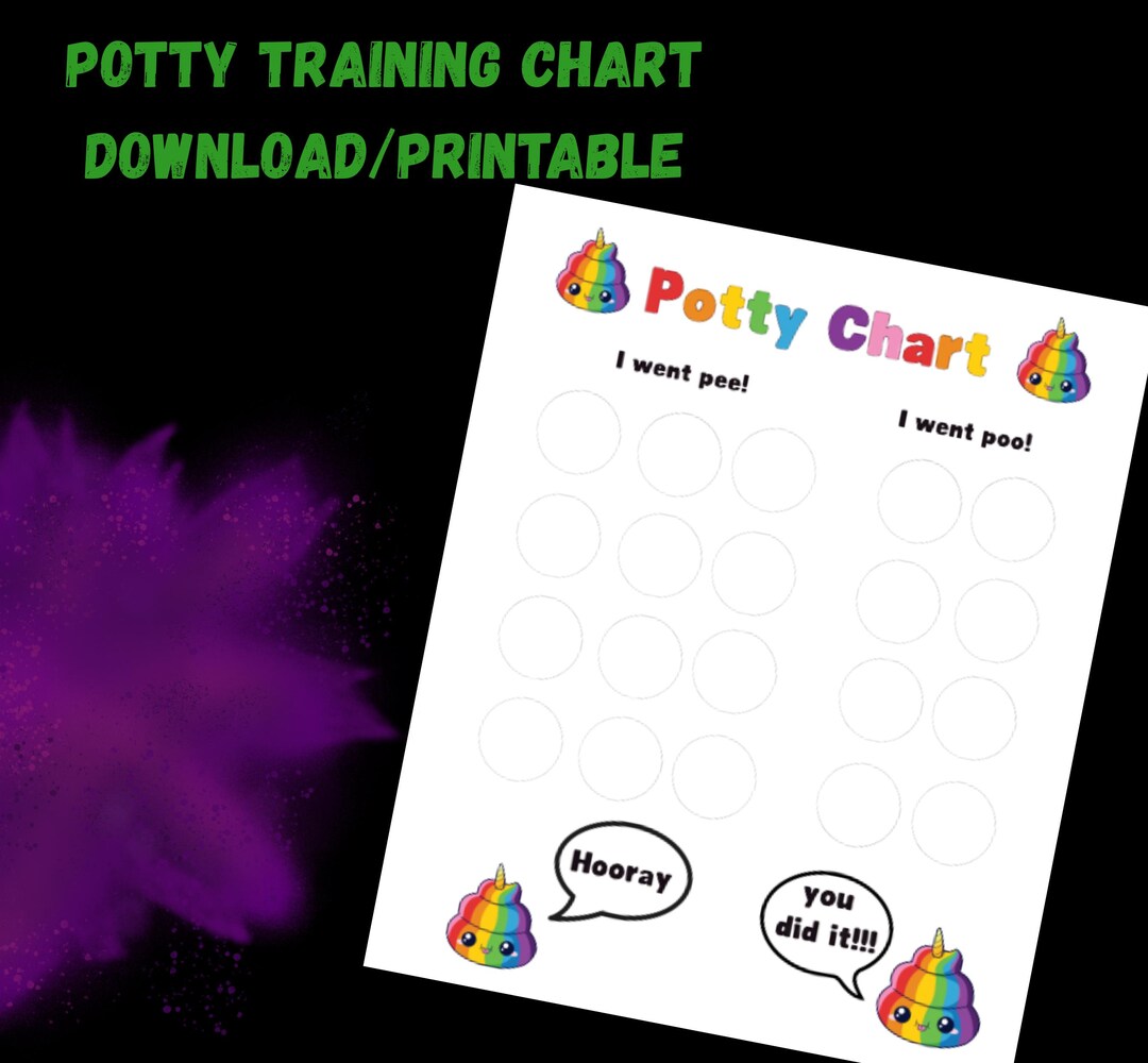 Potty Training Chart Printable | Fun Rainbow Pee & Poo Tracker ...