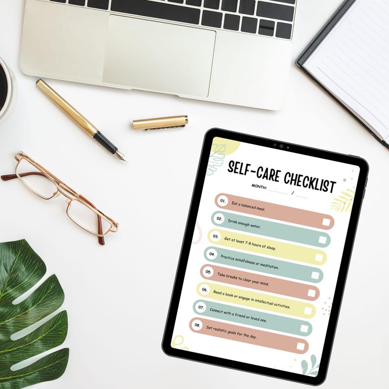 Self-care Checklist Printable | Daily Wellness Tracker | Mental Health ...