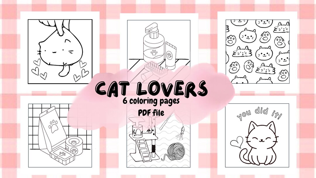Cute Cats Coloring Pages | Printable Cat Lovers Coloring Book for Kids ...