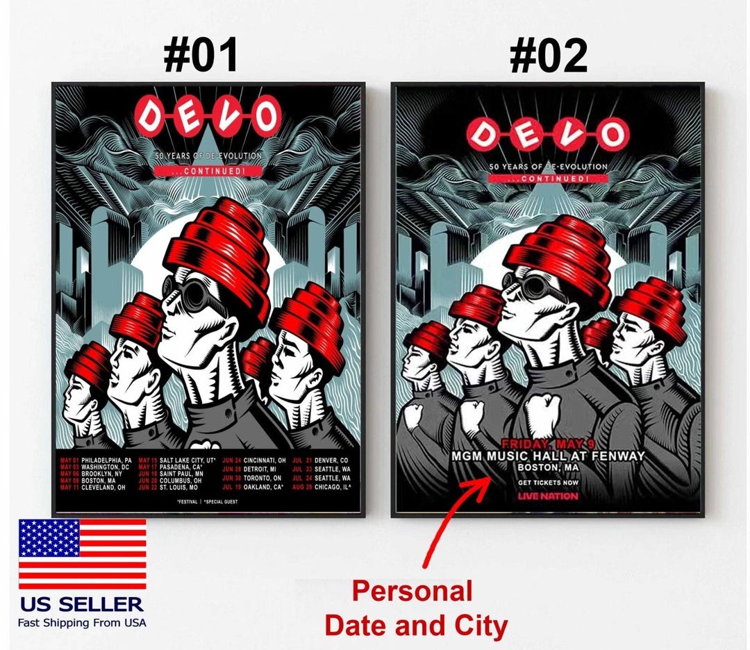 DEVO 2025 North American Tour Poster, Custom Date and City - Etsy Canada