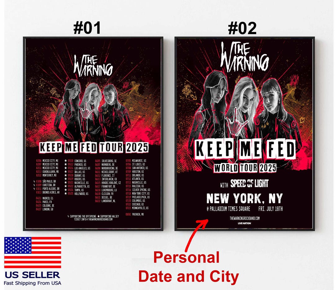 The Warning Band Tour 2025 Poster, Custom Date and City, Fan Gift - Etsy UK