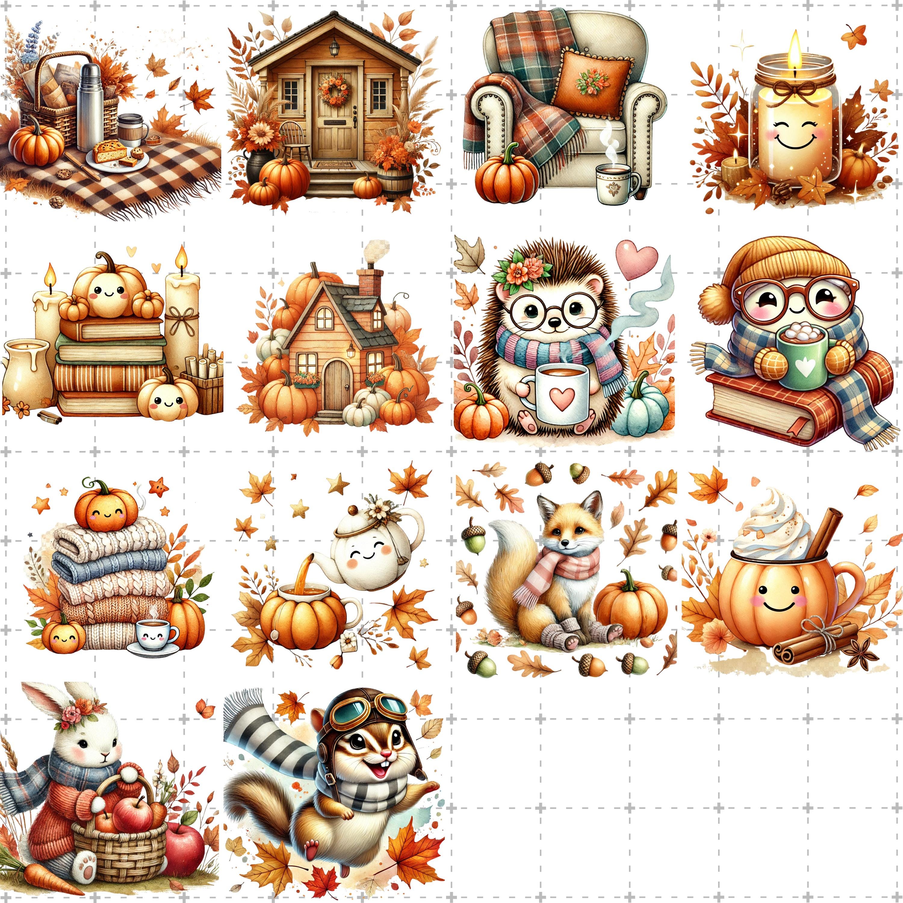 Watercolor Autumn Clipart Set | 30 PNG Woodland Animals (digital ...