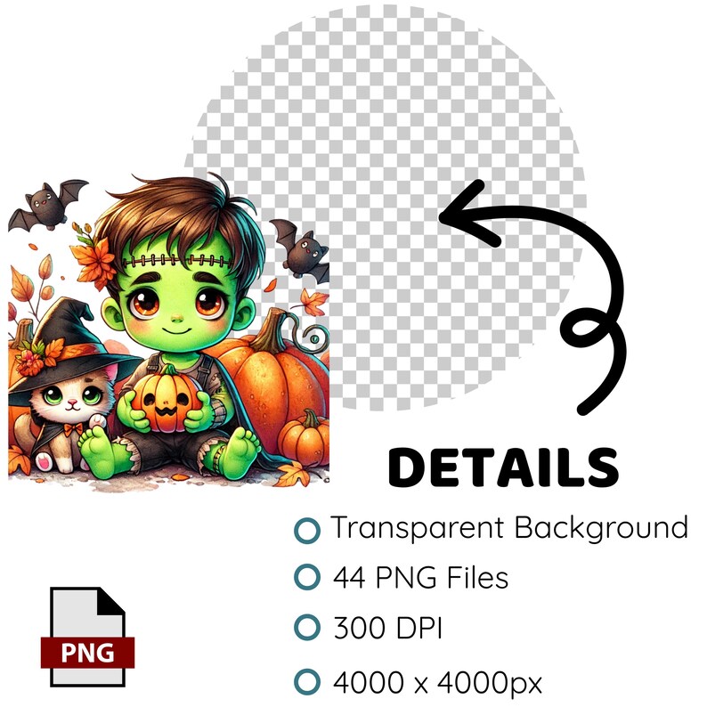 Spooky Halloween Clipart Bundle | Pumpkin Witch Bat Ghost Digital ...