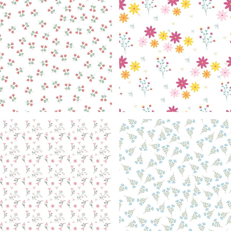 Spring Blossom Seamless Pattern, Watercolor Bows, Pink Rose Floral ...