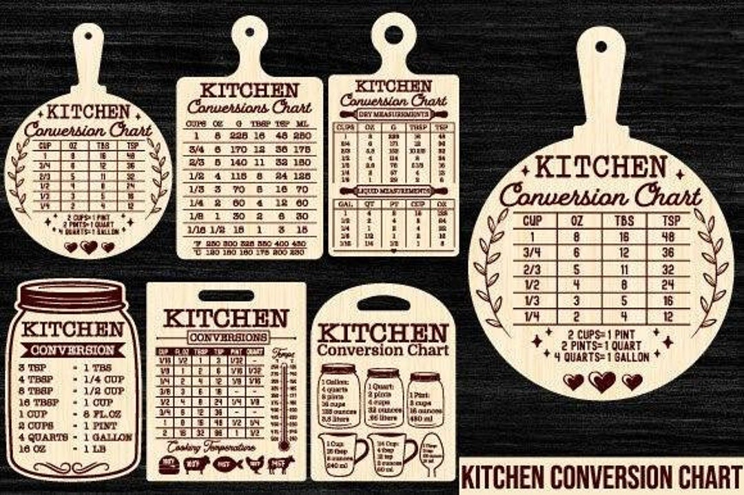 Kitchen Conversions Chart Laser Cut - Etsy