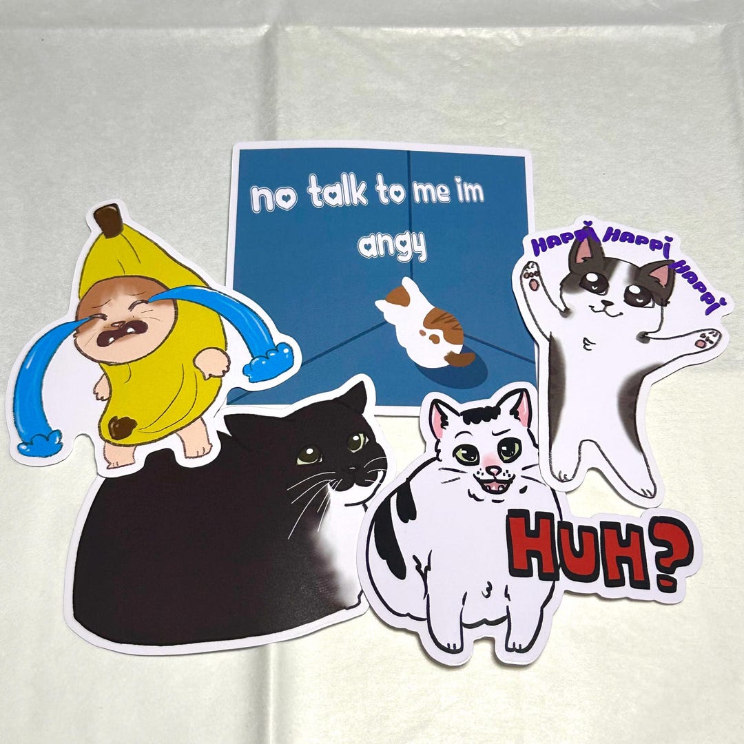 Funny Cat Meme Stickers - Etsy