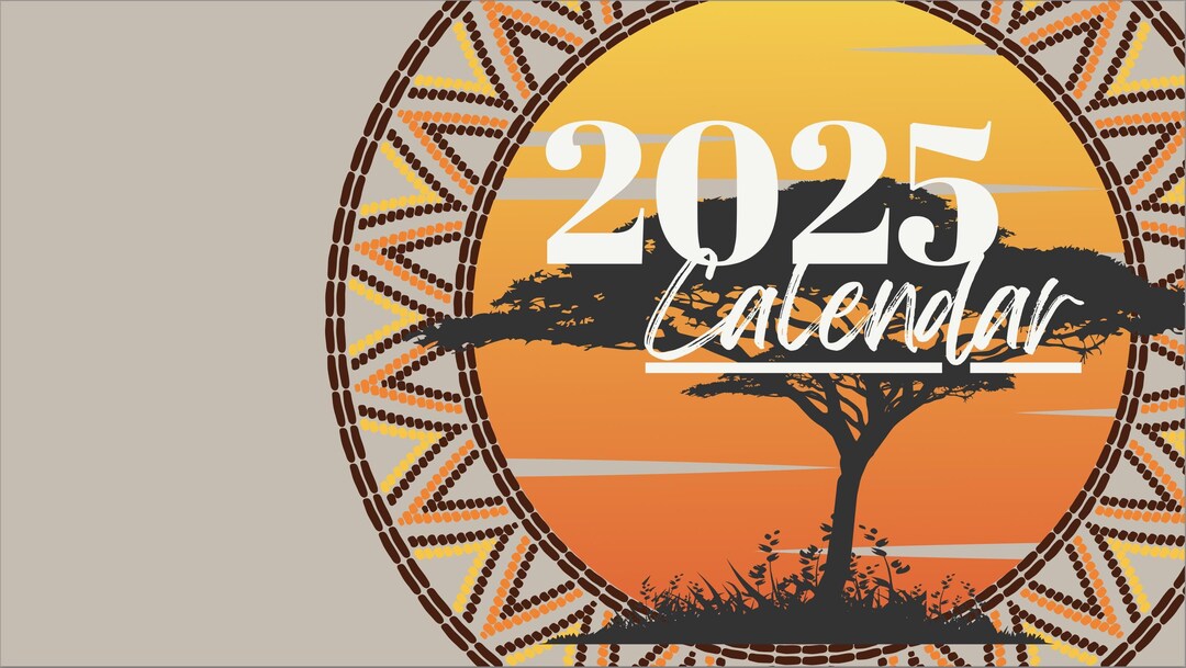 2025 Calendar, African Design With African Animals. Showcasing the Big ...