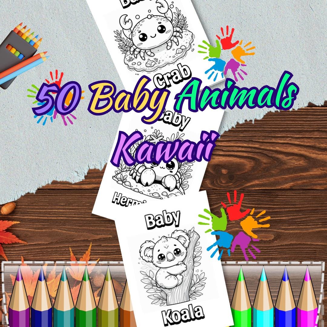 Kawaii Coloring Pages: Adorable Baby Animals for Kids and Enthusiasts ...