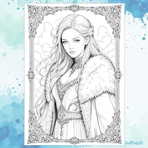 FANTASY PRINCESS 01 Coloring Pages. Digital Download. Printable Sheets ...