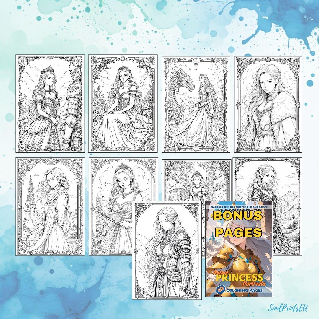 FANTASY PRINCESS 01 Coloring Pages. Digital Download. Printable Sheets ...