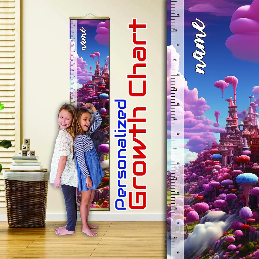 Personalized Fantasy Castle Growth Chart – Kids’ Height Ruler, Magical ...