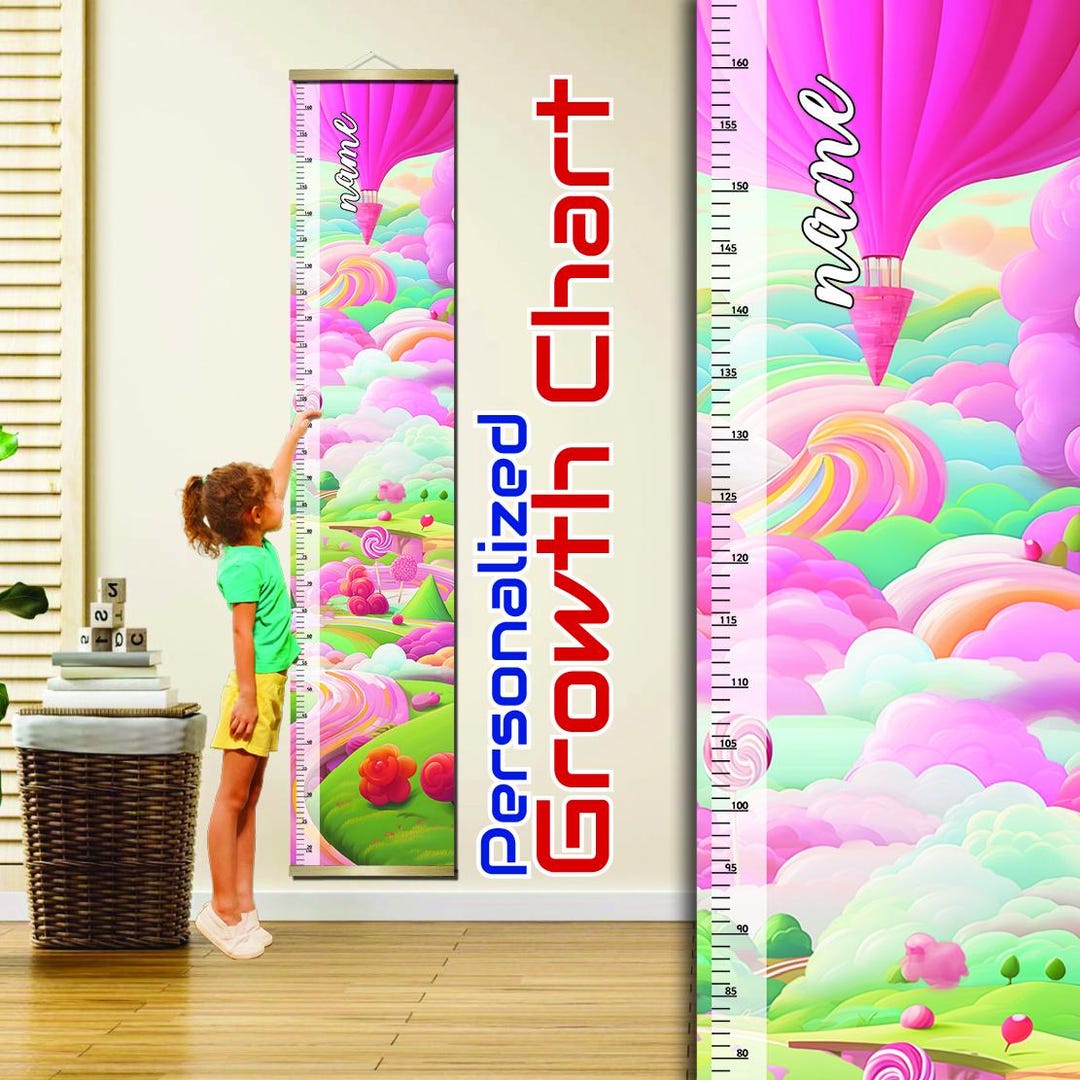 Candyland Hot Air Balloon Growth Chart - Personalized Kids Height Chart ...