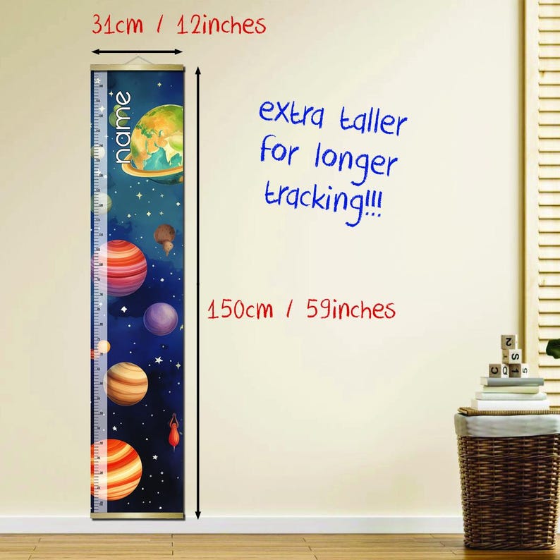 Personalized Outer Space Growth Chart - Kids Height Ruler, Galaxy ...