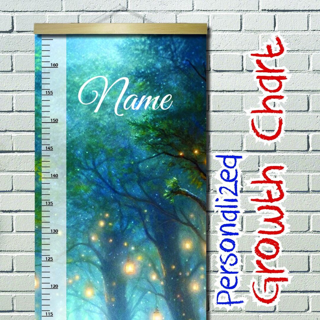 Enchanted Forest Growth Chart – Personalized Nursery Decor, Kids Height ...