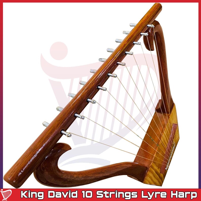 Rosewood 10-string Lyre Harp | King David Biblical Instrument - Etsy