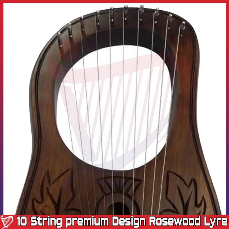 Hand Engraved Rosewood 10-string Lyre Harp, Celtic Design With Case - Etsy