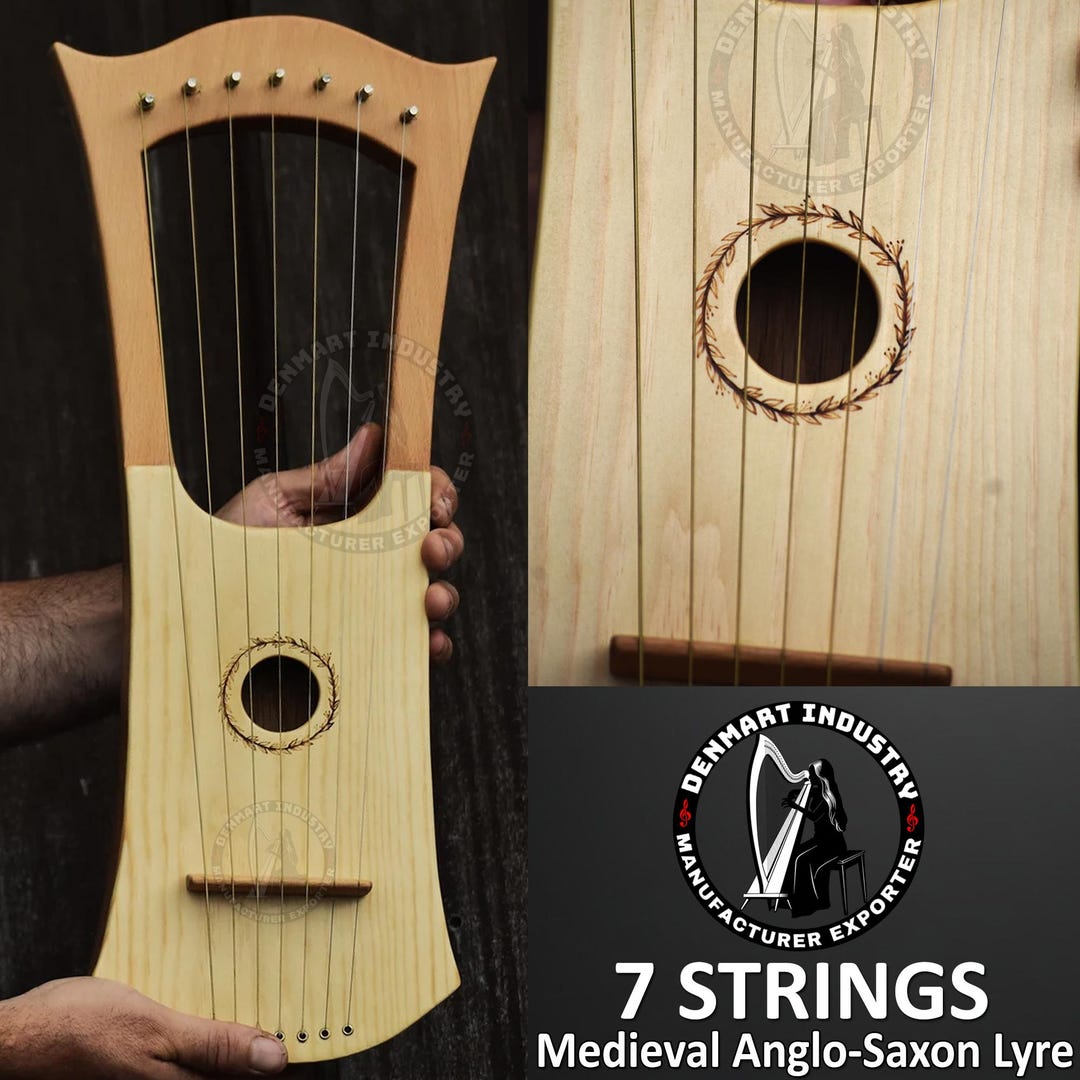 Large Medieval Anglo-saxon Lyre 7 String Historical Replica Harp ...