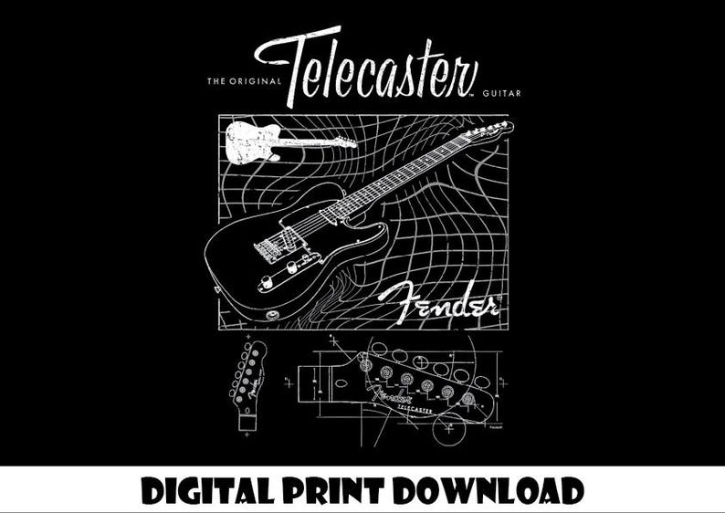 File PNG Fender the Original Telecaster Guitar Schematic Poster Classic ...