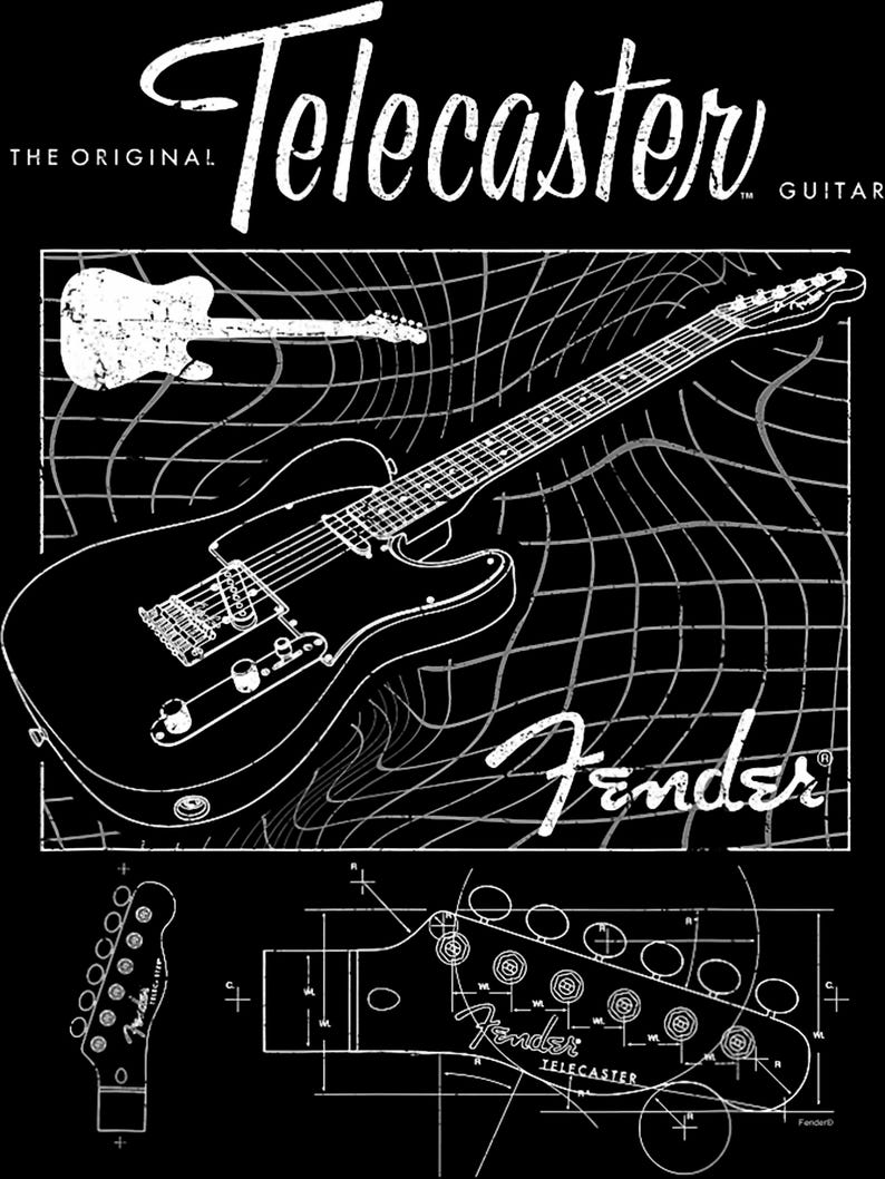 File PNG Fender the Original Telecaster Guitar Schematic Poster Classic ...