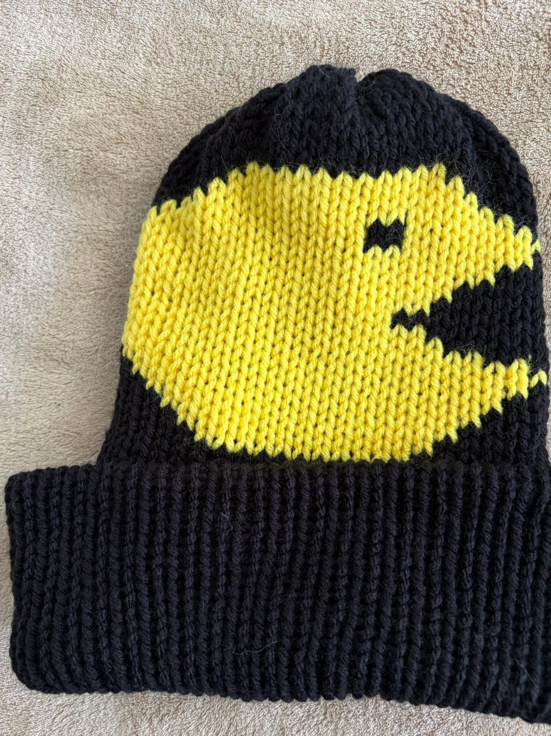 Pac-man Beanie Retro Arcade Knit Hat - Etsy