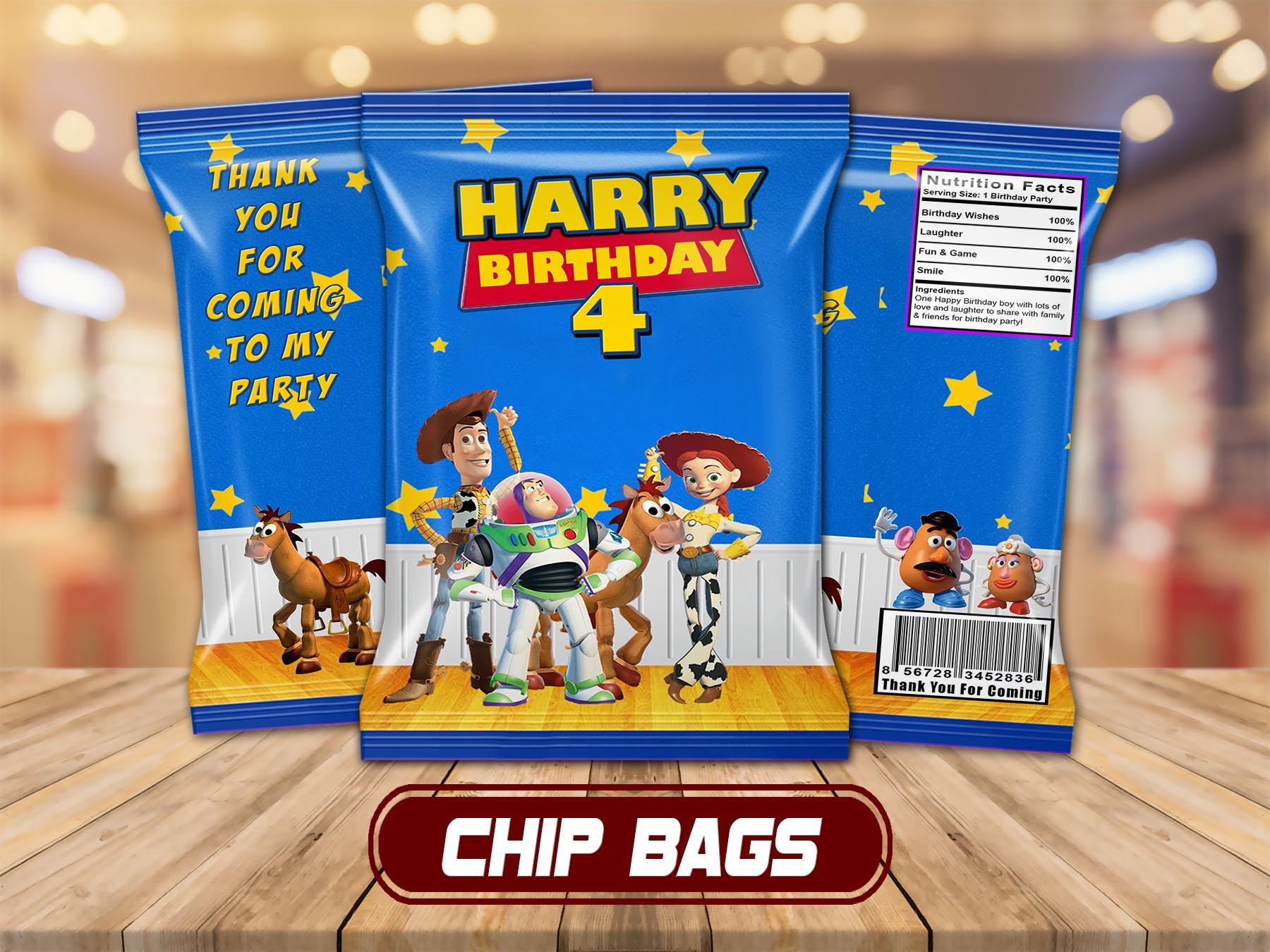 Toy Story Chip Bag, Toy Story Printable Chip Bag, Toy Story Favor Bag ...