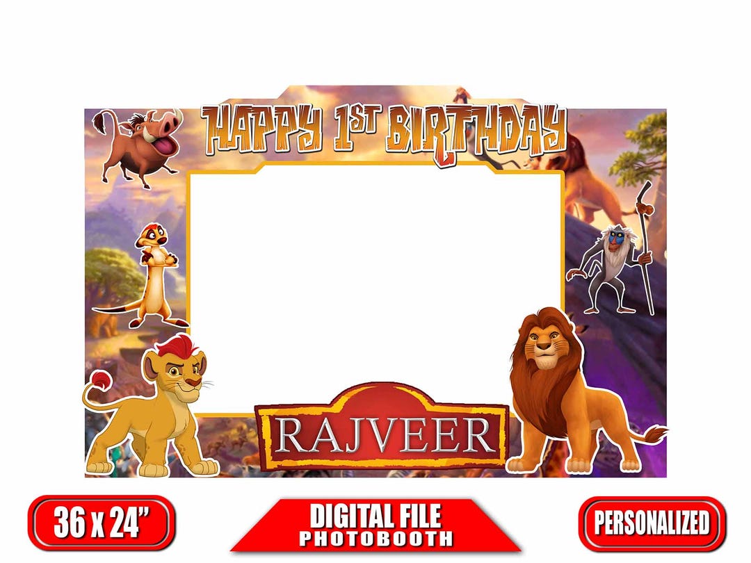 Lion King Photobooth, Lion King Photo Booth Frame, Lion King Photo ...