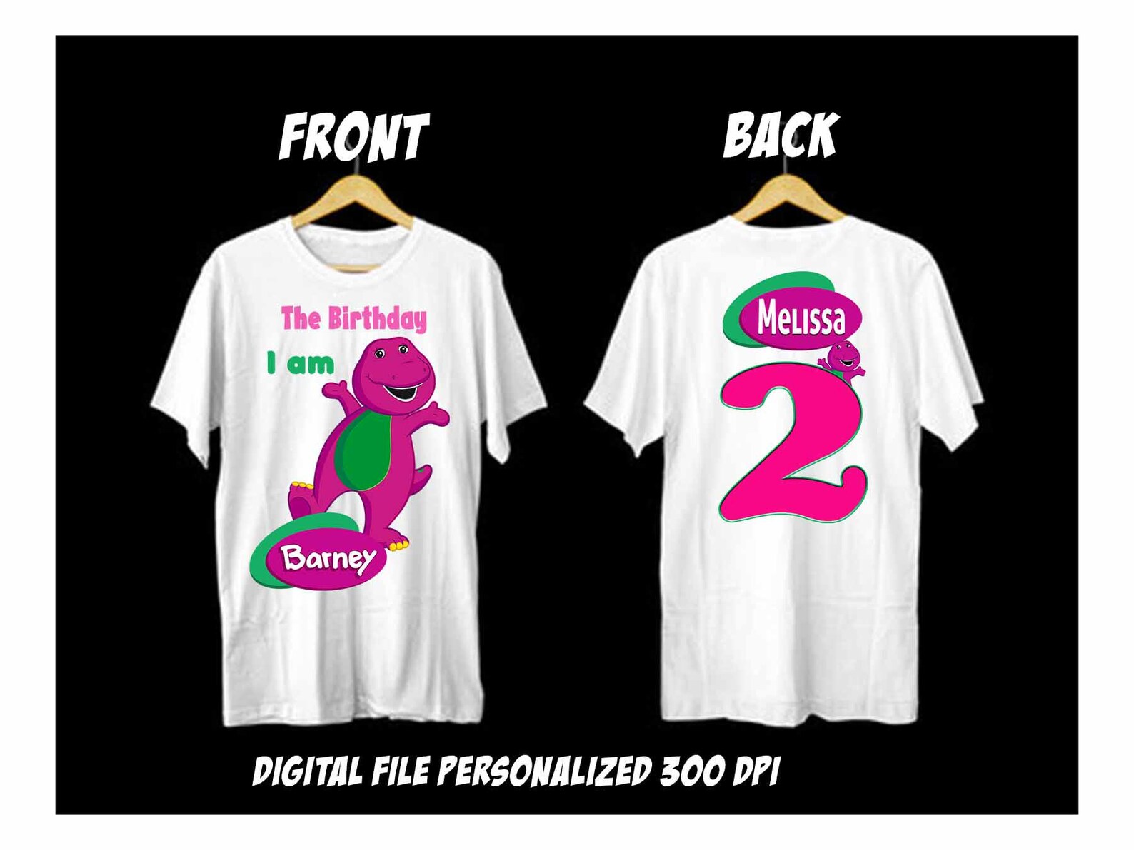 Barney Iron on Transfer, Barney Front Back Shirt Iron on Transfer ...