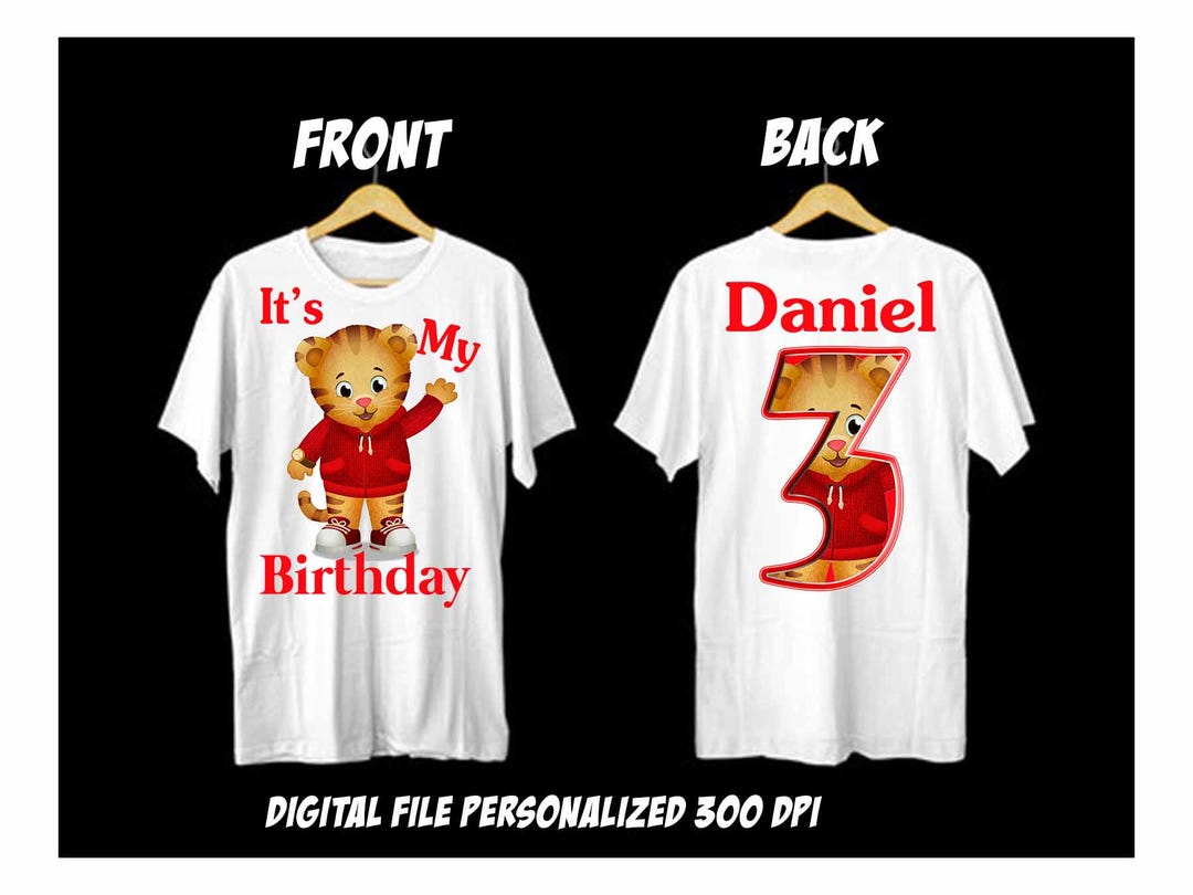 Daniel Tiger Iron on Transfer, Daniel Tiger Front Back Shirt, Daniel ...