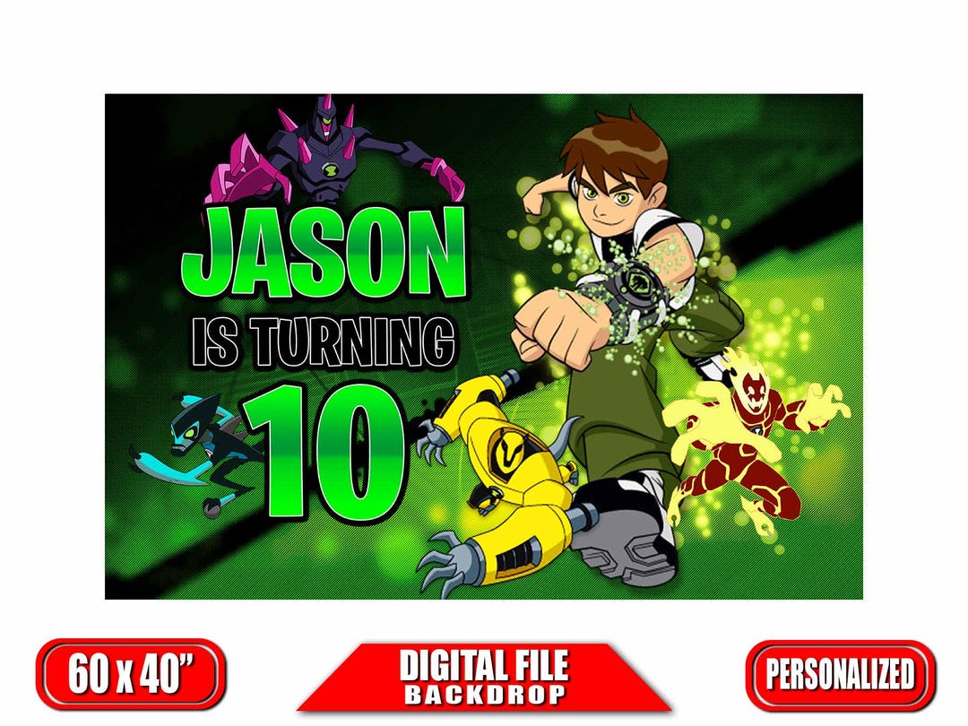 Ben 10 Backdrop, Ben 10 Printable Backdrop Birthday, Ben 10 Banner ...