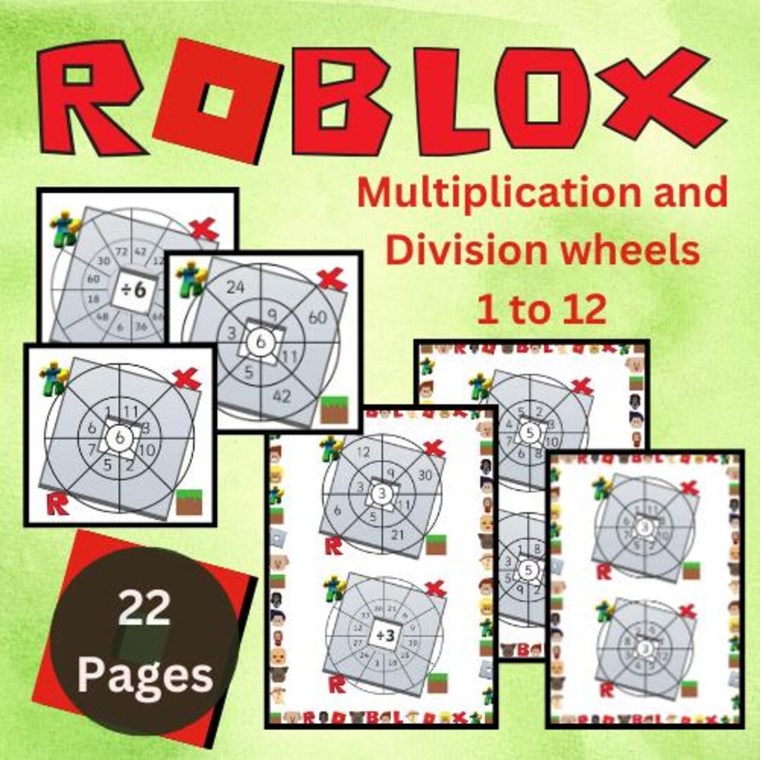 Roblox Multiplication & Division Wheels, Maths Activities Games, 1 to ...