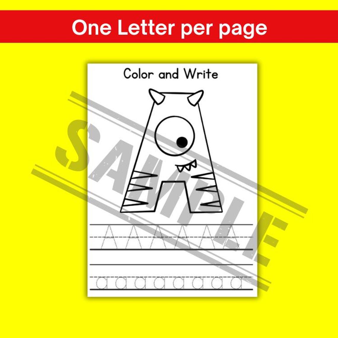 Monster Alphabet & Number Coloring Pages: Preschool Phonics Worksheets ...