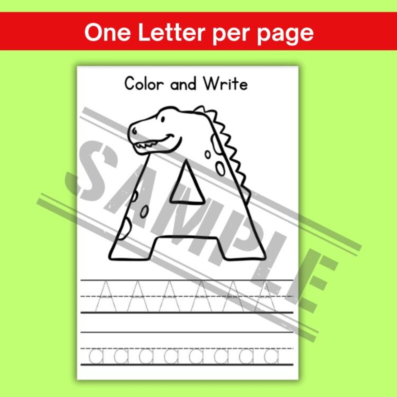 Dinosaur Alphabet Coloring Pages: Letter Tracing, Formation (printable ...