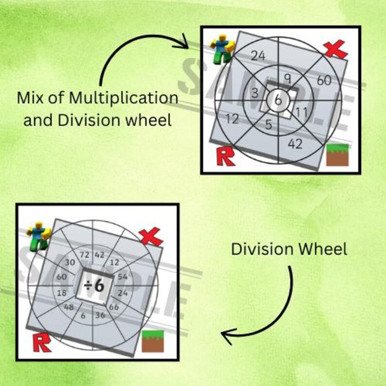 Roblox Multiplication Times Tables and Division Wheel, Worksheets ...