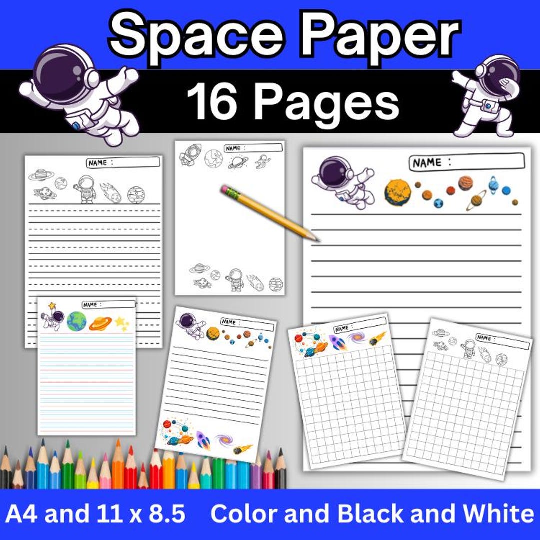 Space Science Themed Writing Paper, Lined Writing Activities ...