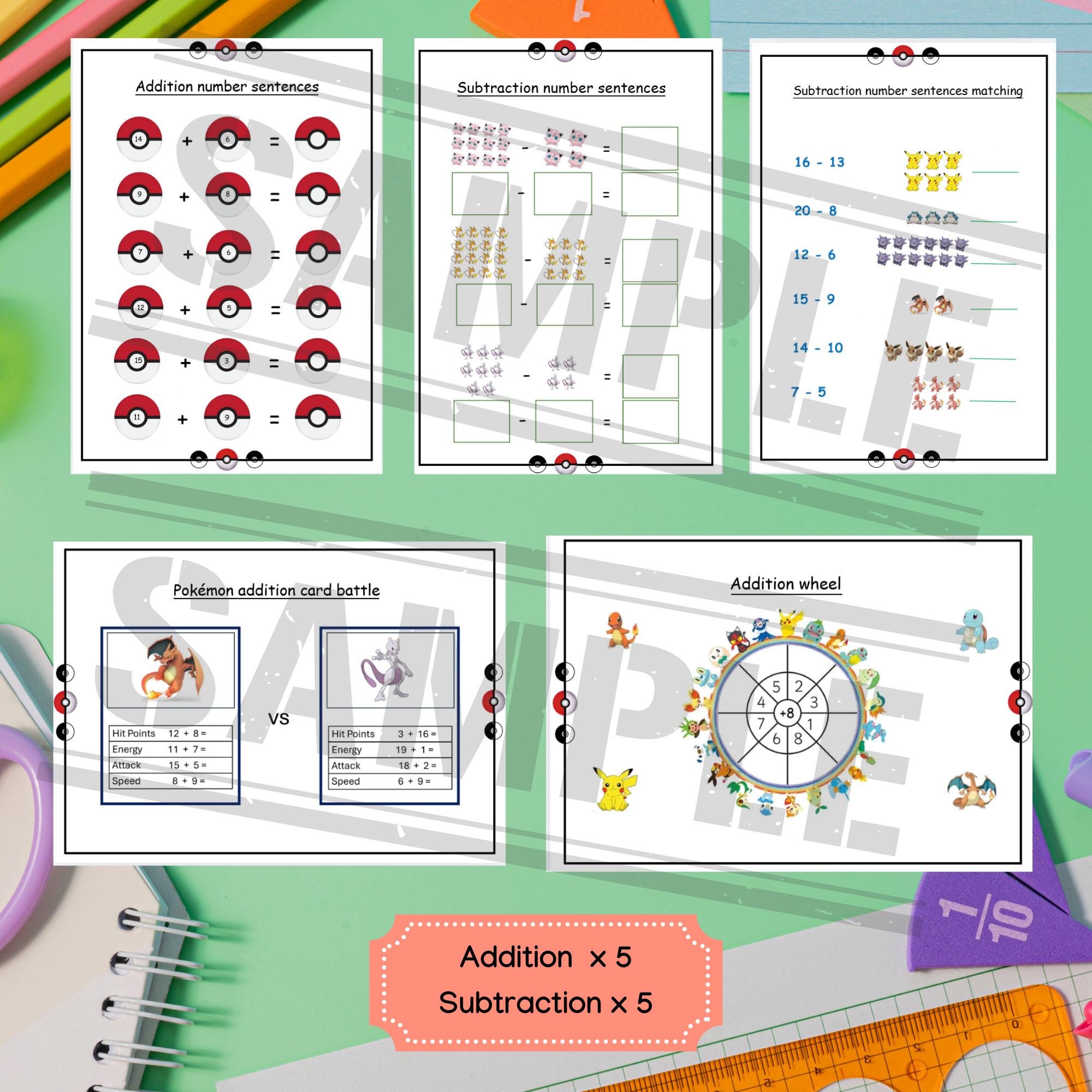 Pokemon Numbers to 20, First Grade Math Worksheets, Kindergarten ...