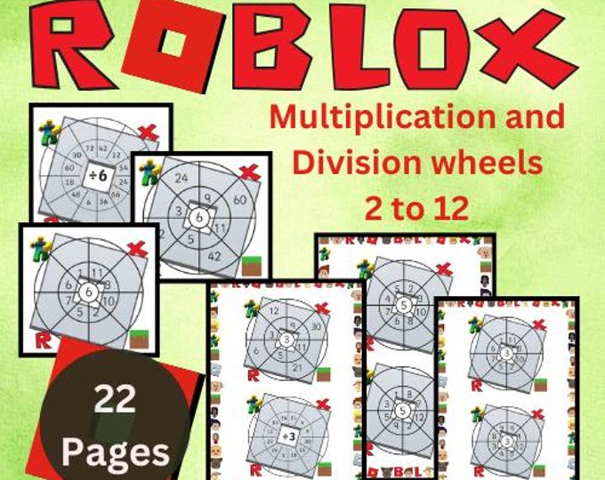 Roblox Multiplication Times Tables and Division Wheel, Worksheets ...