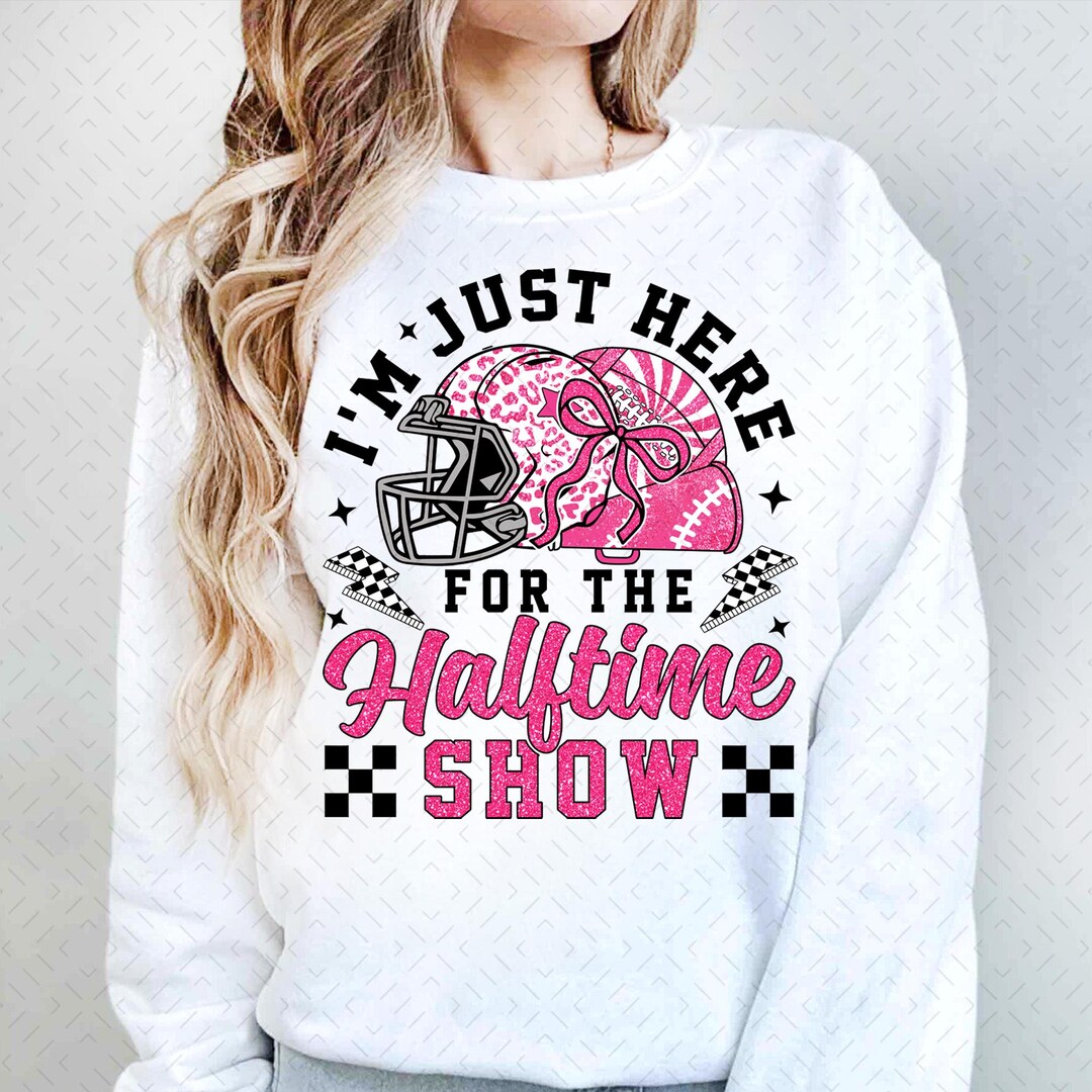 Just Here for the Halftime Show PNG, Retro Checkered Football PNG ...