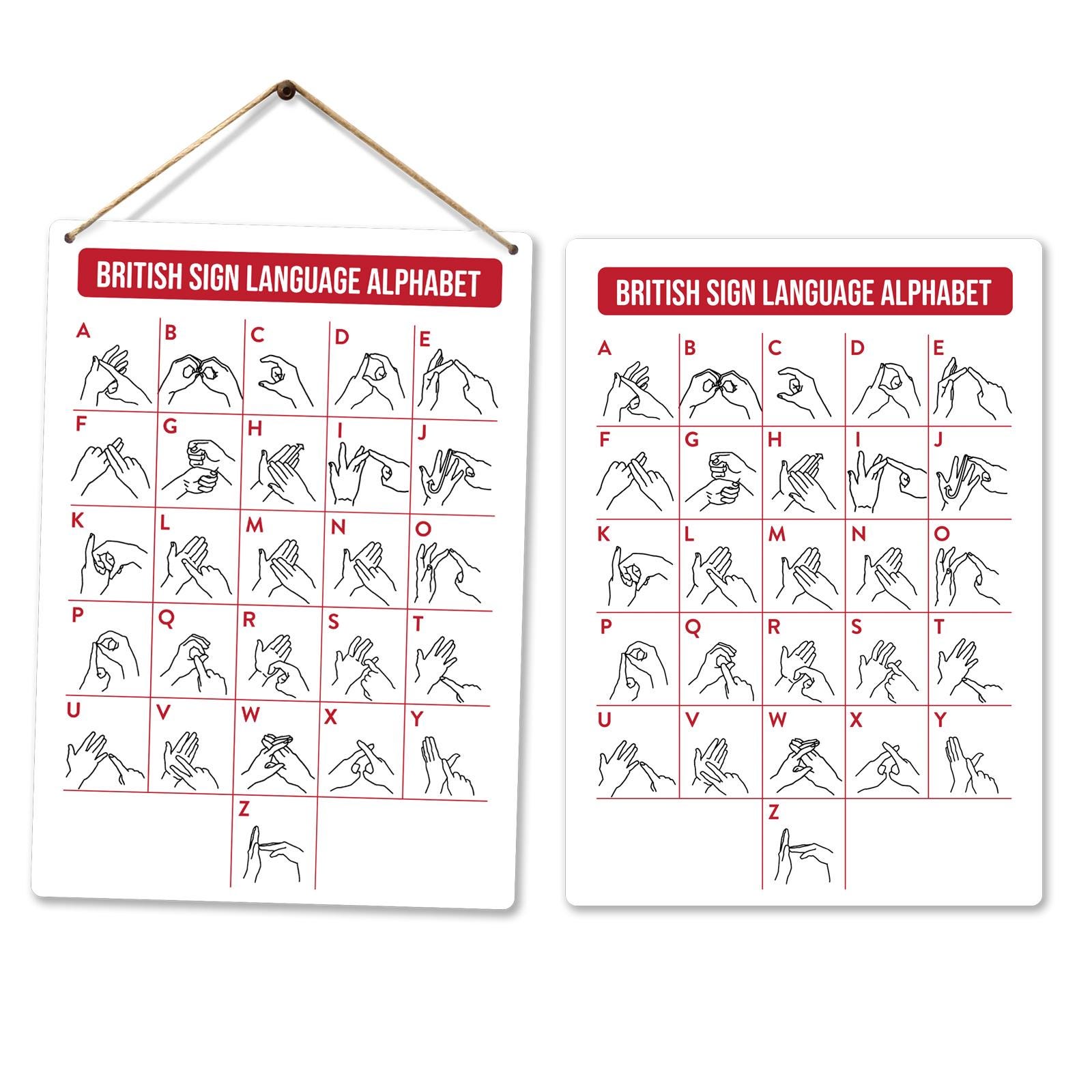 British Sign Language Chart | Custom Printed Premium Metal Plaque/sign ...