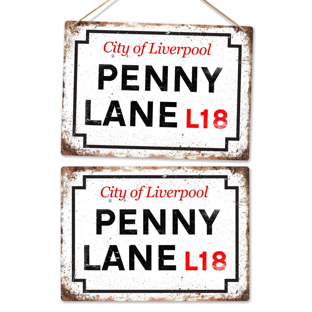 Penny Lane Sign | Custom Printed Premium Metal Plaque/sign | Authentic ...